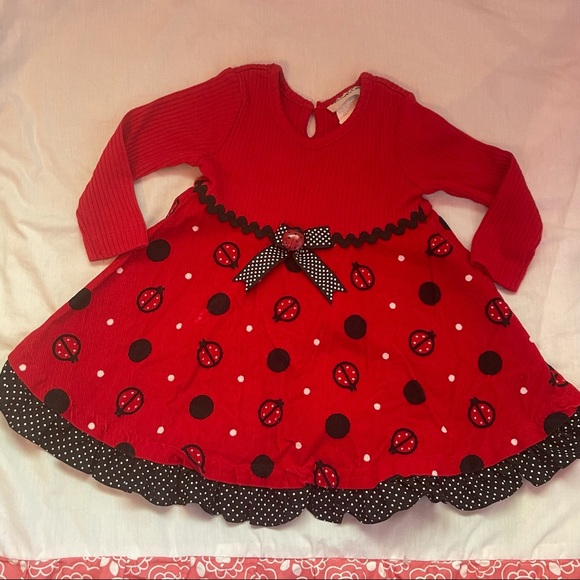 Rare Too | Dresses | Rare Too Size 2t Red Dress Ladybugs Knit Corduroy ...